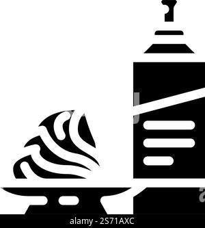 whipped cream milk product glyph icon vector illustration Stock Vector ...