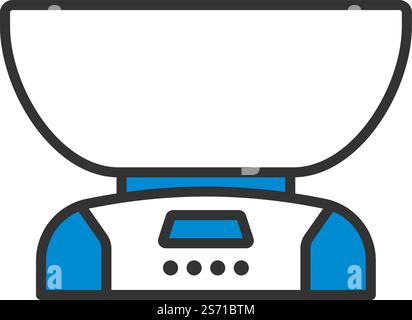 Kitchen Electric Scales Icon. Editable Bold Outline With Color Fill ...