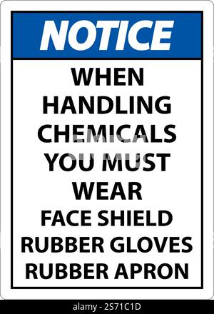 Notice Handling Chemicals Sign On White Background Stock Vector Image ...
