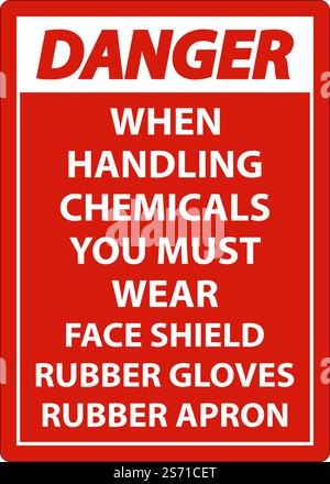 Danger Handling Chemicals Sign On White Background Stock Vector Image ...