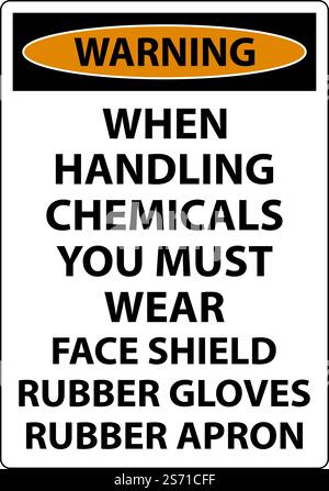 Warning Handling Chemicals Sign On White Background Stock Vector Image ...