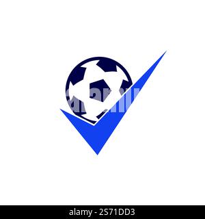 Check soccer vector logo design. Soccer ball and tick icon logo Stock ...