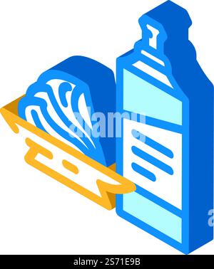 whipped cream milk product isometric icon vector illustration Stock ...