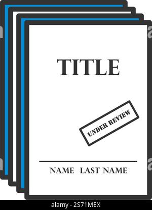 Manuscript Under Review Icon. Editable Bold Outline With Color Fill ...