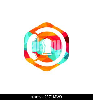 Secure Call Icon Logo Design. Handset and lock icon Stock Vector Image ...