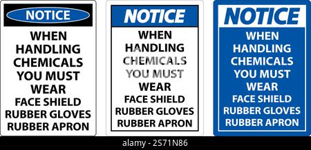 Notice Handling Chemicals Sign On White Background Stock Vector Image ...