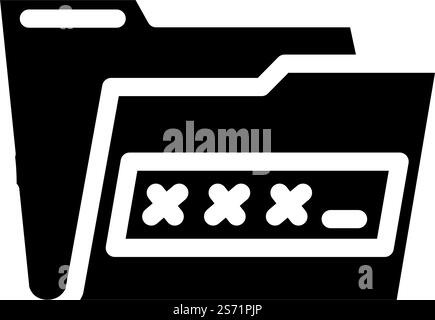lock folder glyph icon vector illustration Stock Vector Image & Art - Alamy