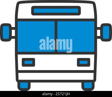 City Bus Icon. Editable Bold Outline With Color Fill Design. Vector ...