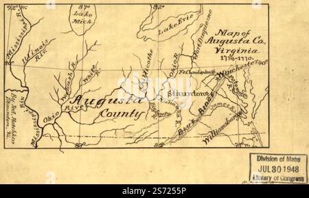 Map of Augusta Co., Virginia, 1738-1770 1886 by Hotchkiss Jedediah ...
