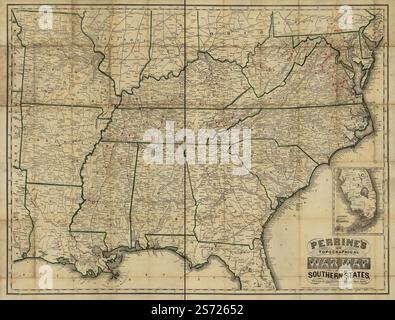 Perrine's new topographical war map of the southern states 1863 by ...