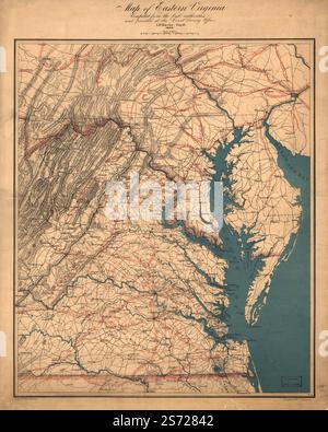 Map of eastern Virginia 1862 by Nicholson W. L Stock Photo - Alamy