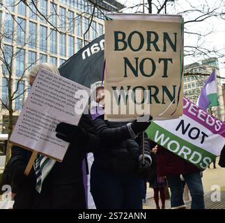 Trans rights protest Manchester UK. Protesters gathered in St Peters ...