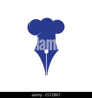 Food Writer vector logo design. Chef hat and pen icon logo design Stock ...