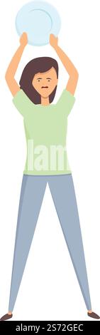 Stress reduction broken plates icon cartoon vector. Noise lifestyle ...