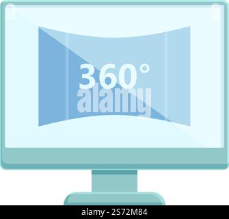 360 online tour icon cartoon vector. Virtual video. Agency home Stock ...