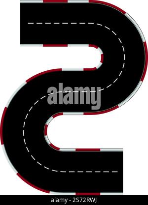 Circle racetrack icon cartoon vector. Car race. Road formula Stock ...