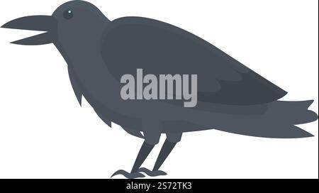 Crow cry icon cartoon vector. Death logo. Ink fly Stock Vector Image ...