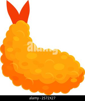 Tempura icon cartoon vector. Shrimp fried. Deep dish Stock Vector Image ...