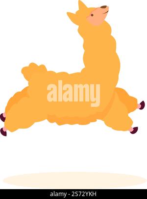 Jumping lama icon cartoon vector. Cute lama. Animal cool Stock Vector ...