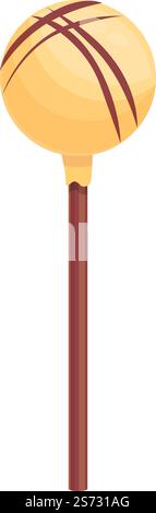 Striped cake pop icon cartoon vector. Candy chocolate. Sweet stick ...