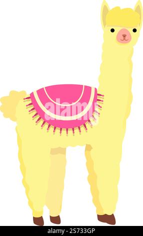 Sweet lama icon cartoon vector. Cute animal. Sticker clipart Stock ...