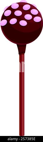 Pink choco cake pop icon cartoon vector. Candy chocolate. Sweet stick ...