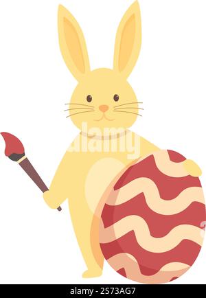 Painter rabbit icon cartoon vector. Easter bunny. Spring animal Stock ...