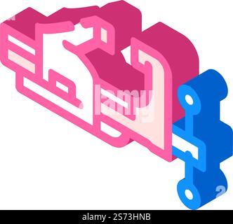 Isometric vise. Work tool. Vector illustration. Outline object isolated ...