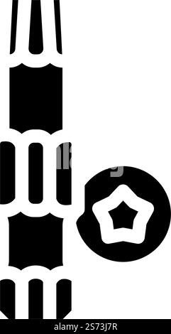 torx drive screwdriver bit glyph icon vector illustration Stock Vector ...