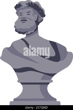 Classic bust sculpture vector in line art style. Greek ancient ...