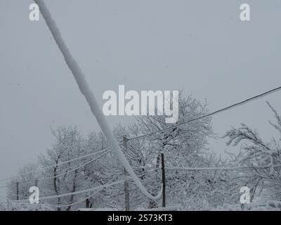 electrical wires in the ice Stock Photo - Alamy