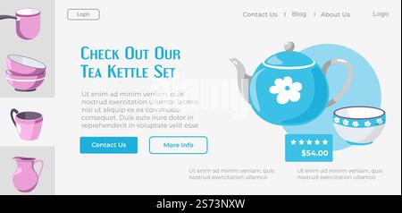 Check out our tea kettle set, kitchenware shop Stock Vector Image & Art ...