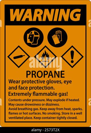 Warning Propane Flammable Gas PPE GHS Sign Stock Vector Image & Art - Alamy