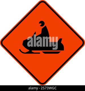 Snowmobile Crossing Sign On White Background Stock Vector Image & Art ...