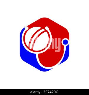 Cricket stethoscope vector logo design. Sports health and care logo ...