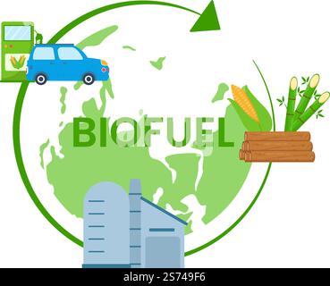 Biofuel Life Cycle of Natural Materials and Plants with Green Barrels ...
