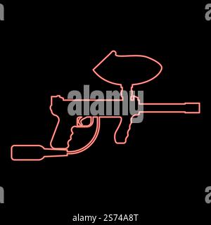 Neon weapons for paintball red color vector illustration image flat ...