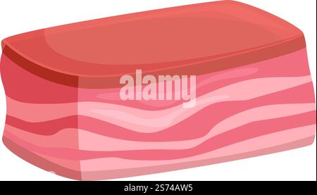 Cube lard icon cartoon vector. Pork meat. Raw bacon Stock Vector Image ...