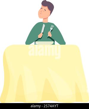 Boy food critic icon cartoon vector. Character review. Certificate ...