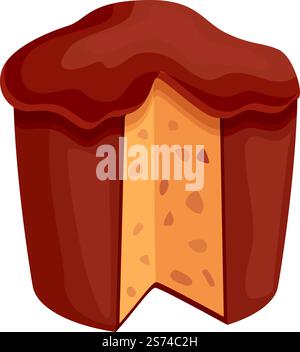 Panettone cake icon cartoon vector. Italian bread. Chocolate idea Stock ...