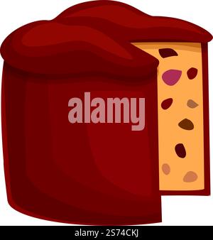 Chocolate panettone icon cartoon vector. Italian cake. Sweet food Stock ...
