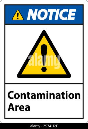 Contamination Area Notice Sign On White Background Stock Vector Image ...