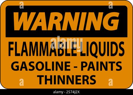 Warning Sign Flammable Liquids, Gasoline, Paints, Thinners Stock Vector ...