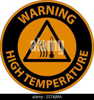 Warning High temperature symbol and text safety sign Stock Vector Image ...