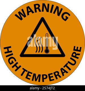 Warning High temperature symbol and text safety sign Stock Vector Image ...