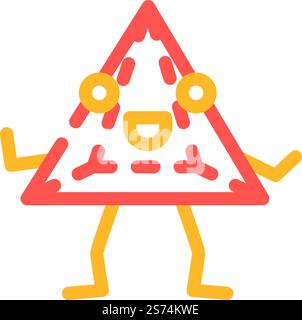 pyramid geometric shape character color icon vector illustration Stock ...