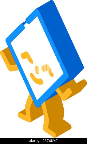 rhombus geometric shape character isometric icon vector illustration ...