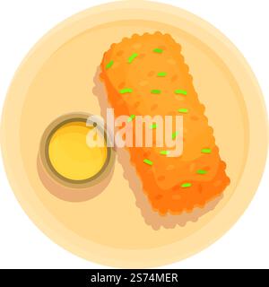Mustard croquette icon cartoon vector. Fried dish. Snack food Stock ...