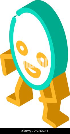 oval geometric shape character isometric icon vector illustration Stock ...