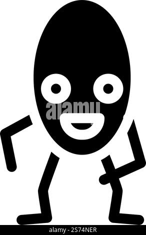 oval geometric shape character glyph icon vector illustration Stock ...